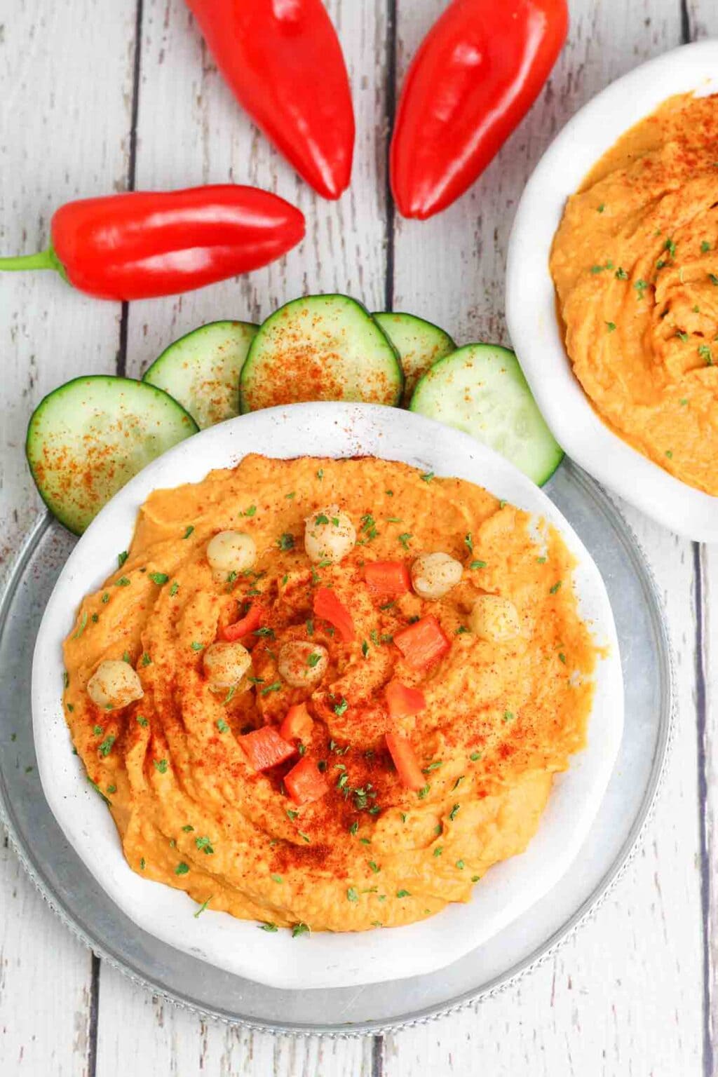 Roasted Red Pepper Hummus - EatPlant-Based