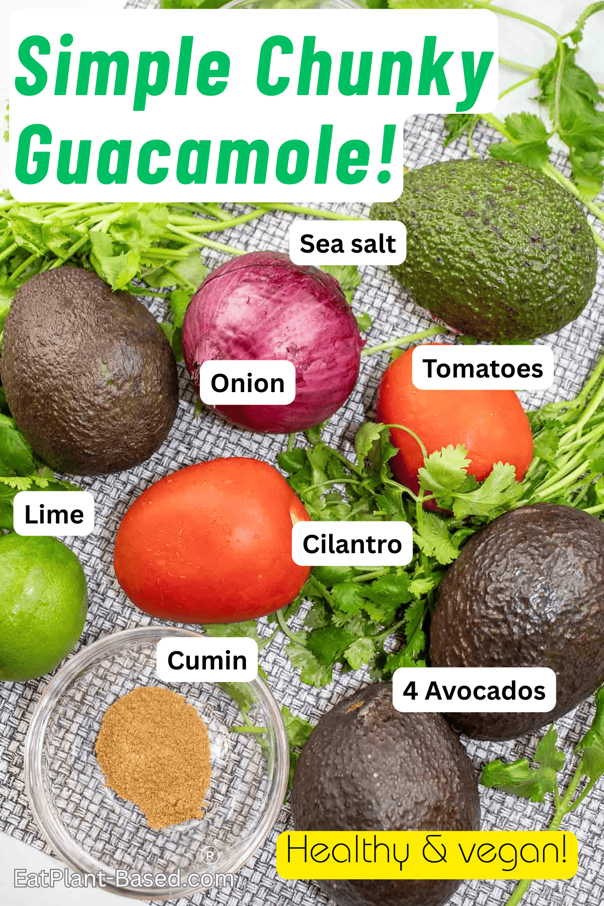 Simple Chunky Guacamole Recipe - EatPlant-Based